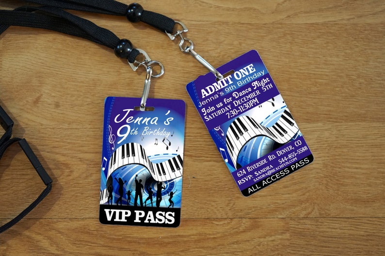 VIP Pass Lanyard Birthday Invitations Personalized Party | Etsy