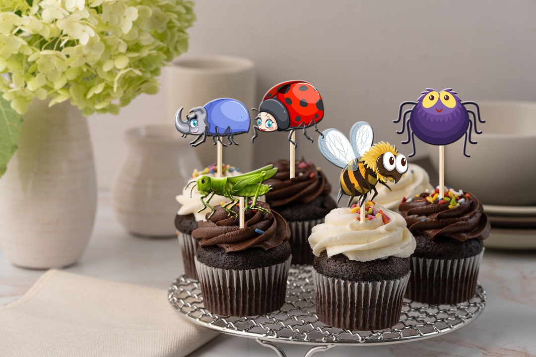 Adorable Insect Printable Cupcake Toppers, Instant Download Cupcake ...