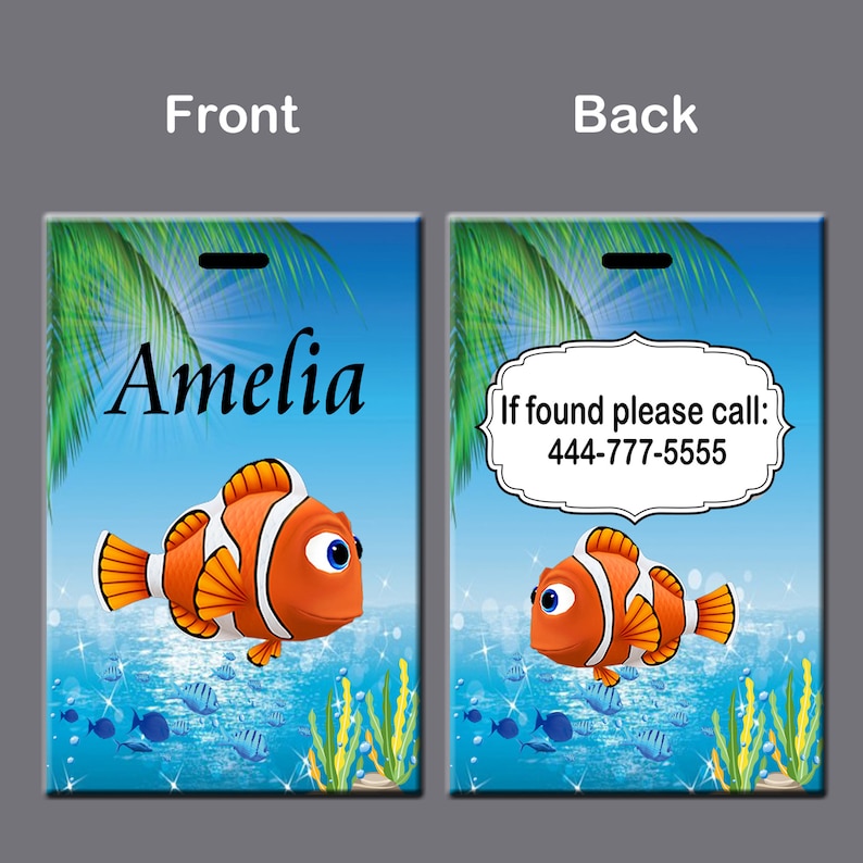 Tropical Fish Bag Tag, Fish Backpack Tag, Personalized Bag Tag, Diaper ...