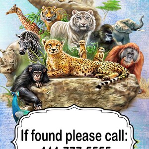 Bag Tag, Wild Animal Backpack Tag, Personalized Bag Tag, Diaper Bag Tag ...