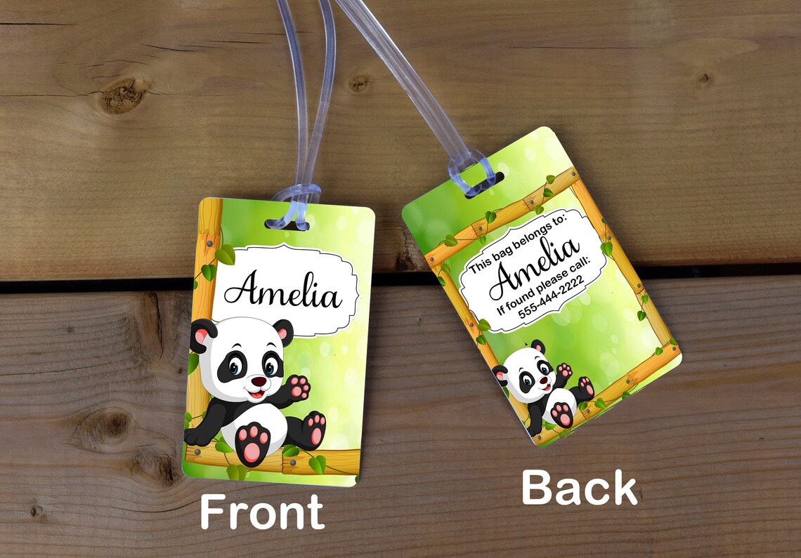 Étiquette de sac d'école étiquette de sac à dos de panda - Etsy France