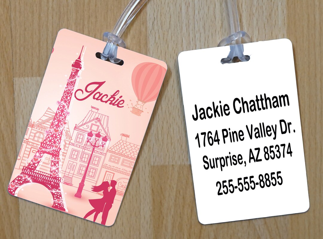 Paris Luggage Tag, Luggage Tag, Custom Eiffel Tower Luggage Tag, Paris ...