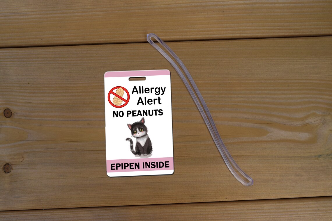 Allergy Bag Tag Allergy Alert Tag Peanut Allergy Tag Peanut | Etsy