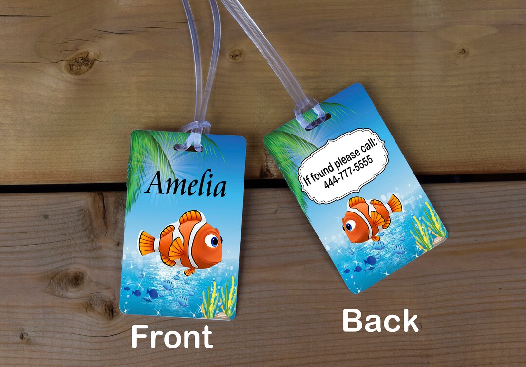 Tropical Fish Bag Tag, Fish Backpack Tag, Personalized Bag Tag, Diaper ...