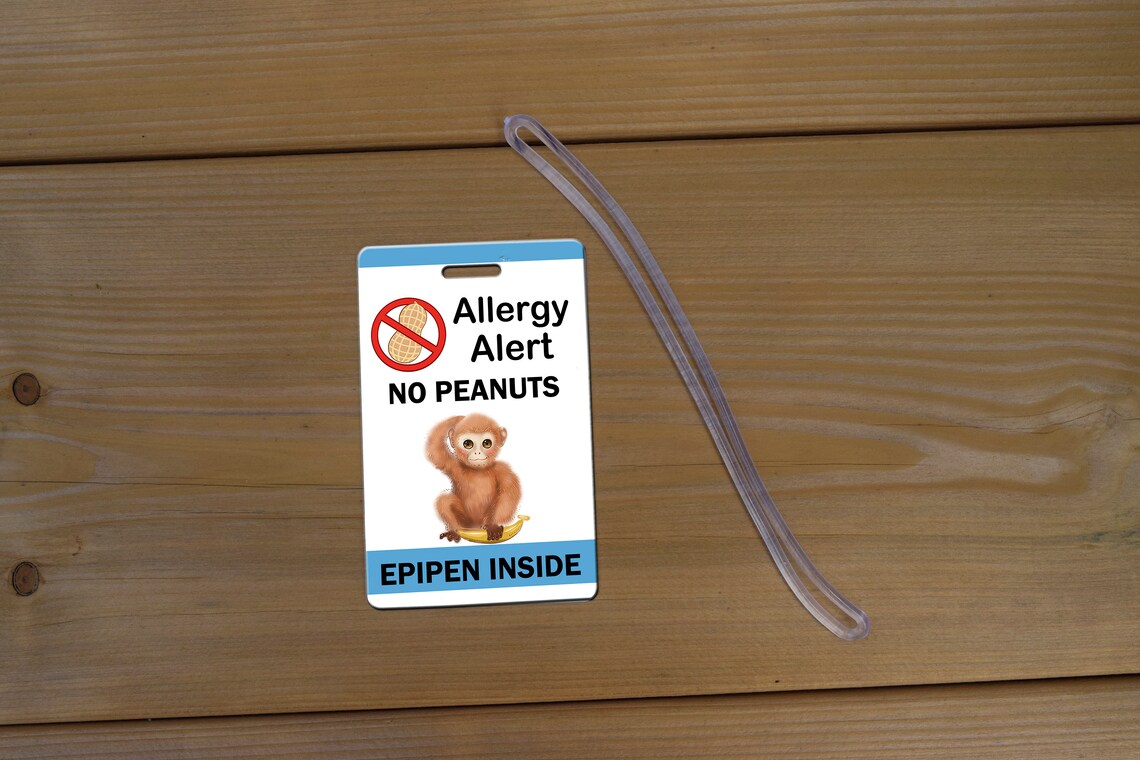 Allergy Bag Tag Allergy Alert Tag Peanut Allergy Tag Peanut | Etsy