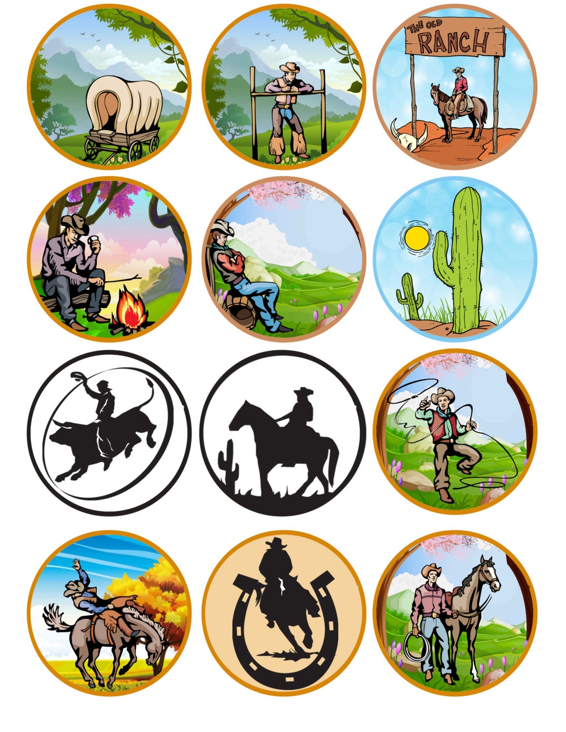 Western Printable Cupcake Toppers Instant Download Party - Etsy