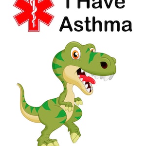 Asthma Alert Bag Tag, Asthma Inhaler Inside Tag, Asthma School Bag Tag ...