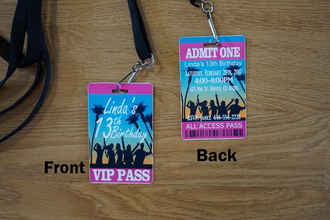 VIP Pass Birthday Invitations, Birthday Invitations, Birthday Party ...
