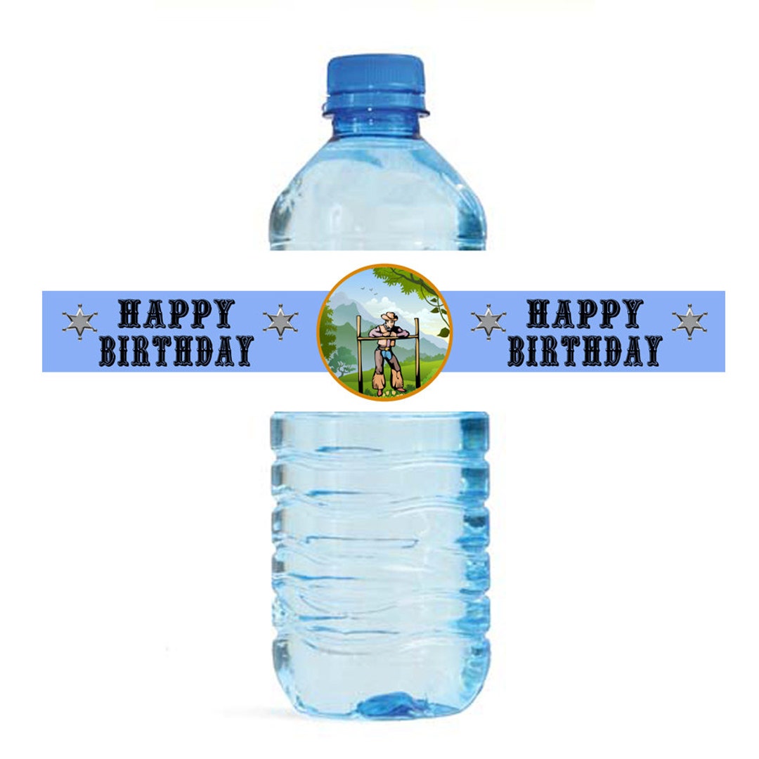 Printable Water Bottle Labels, Western Birthday Labels, Western Water ...