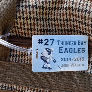 Hockey Bag Tags, Personalized Name Tags, Hockey Name Tags, Luggage Tags ...