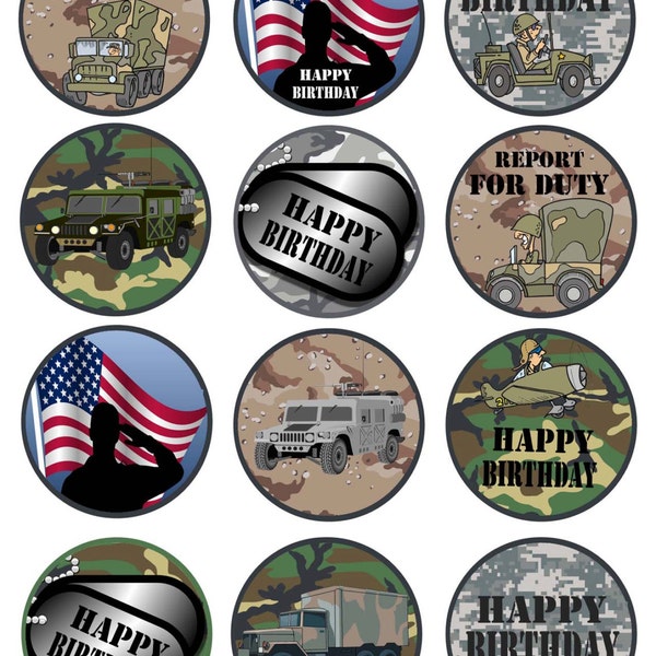 Army Cupcake Toppers - Etsy