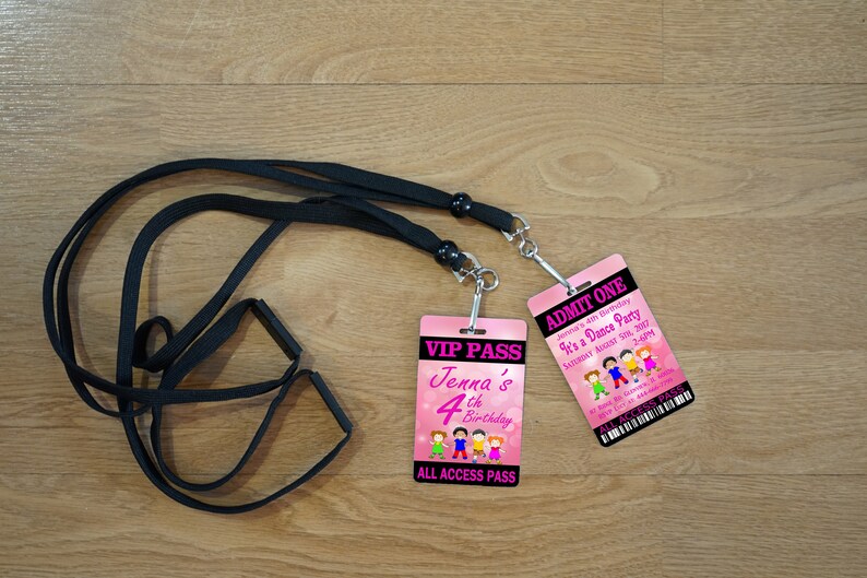 Children's Party Invitations, Personalized VIP Pass Birthday Invitation ...