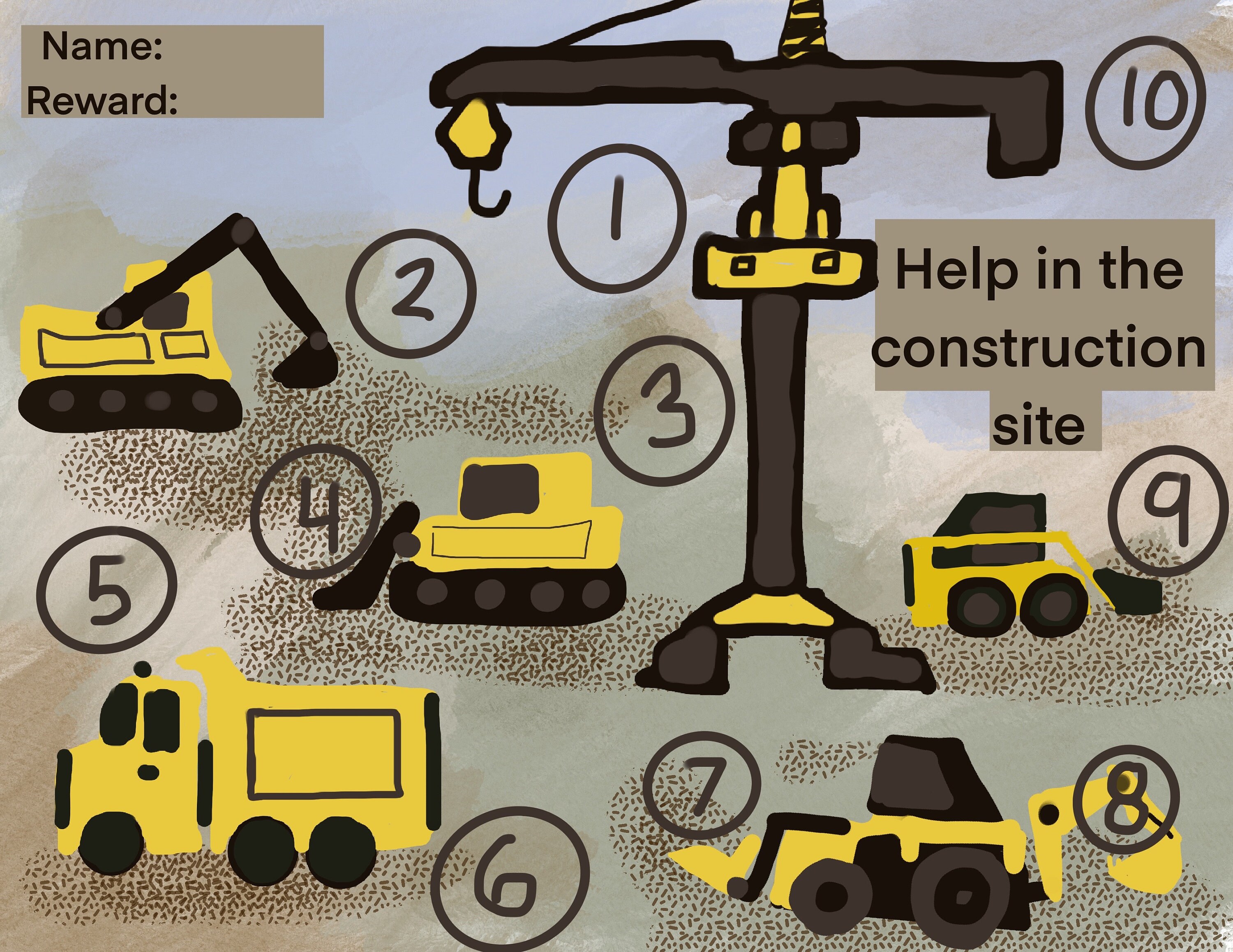 Construction Sticker Reward Chart Reward Chart for Learning - Etsy