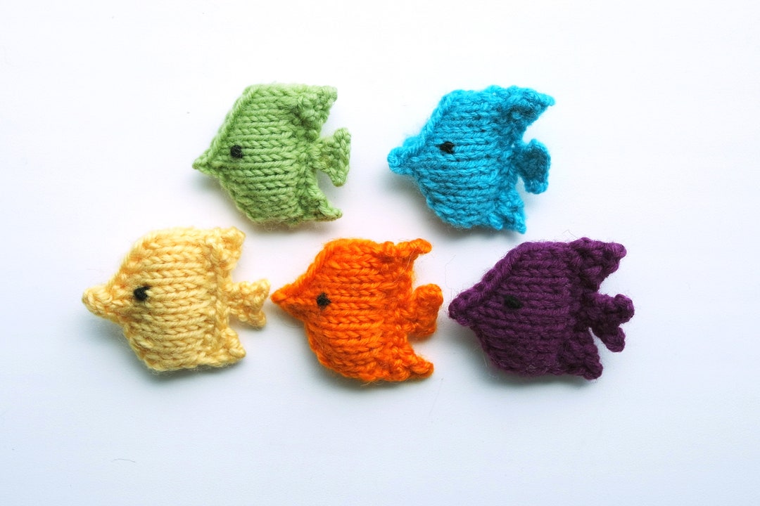 Colorful Fish Brooch Stuffed Knit Pin Crochet Badge Cute Backpack Pins ...