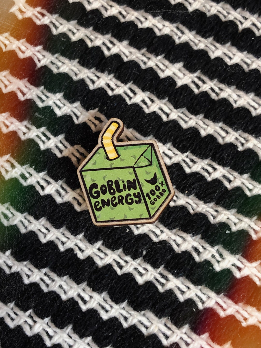 Goblin Energy Wooden Pin Badge 1"/30mm - Etsy