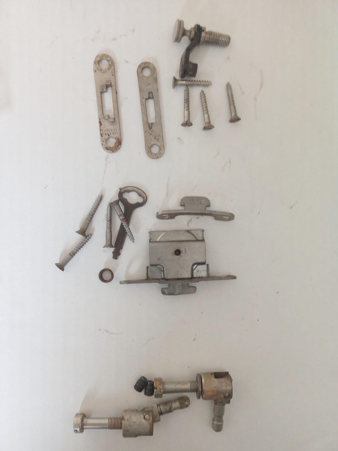 Singer Lock With Key, & Upper and Lower Fittings, Pin Hinges, Hold Down ...