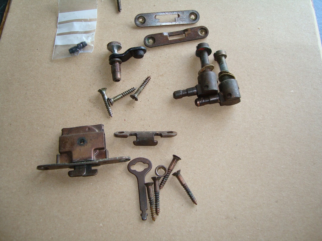 Singer Lock With Key, & Upper and Lower Fittings, Pin Hinges, Hold Down ...