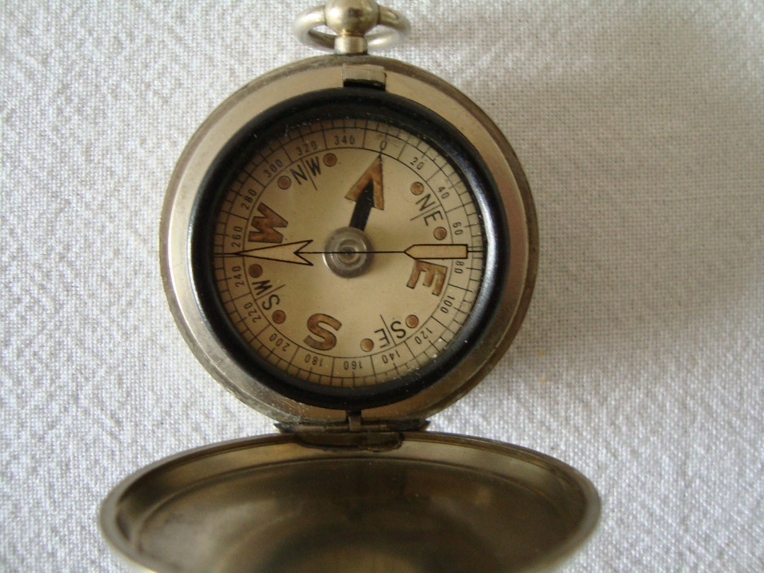 Vintage Magnetic Compass Circa 1920s in Plated Closing Case, Boy Scout ...