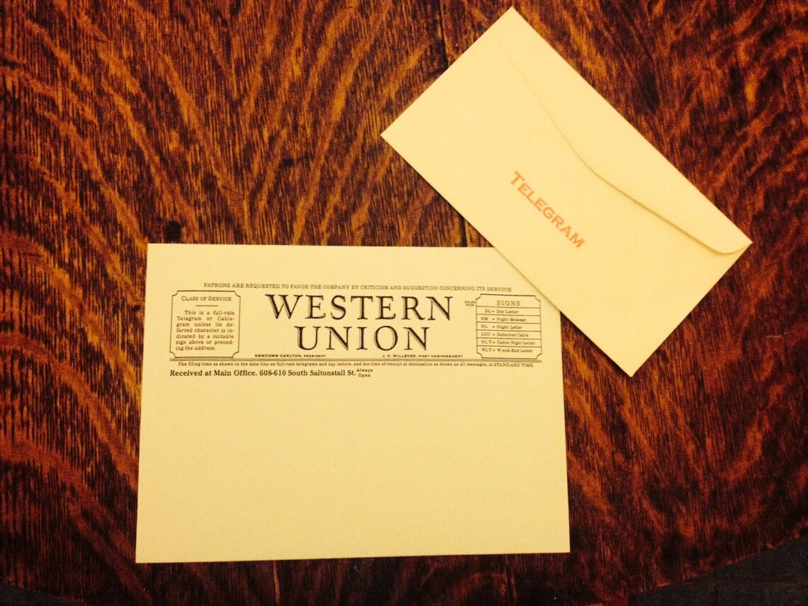 Western Union Telegram Stationery - Etsy