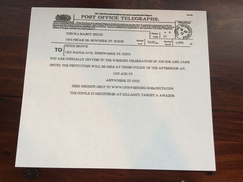 British Telegram Stationery - Etsy