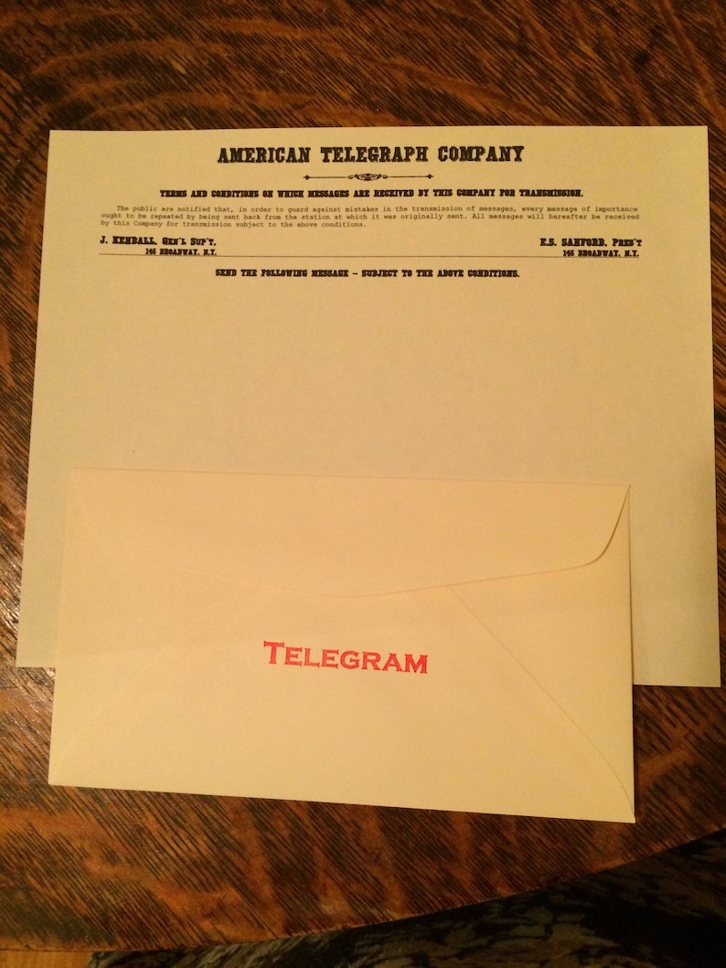 American Telegraph Company Telegram Replica - Etsy