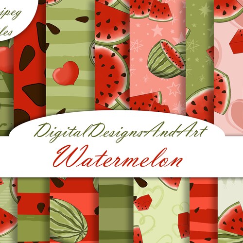 Watermelon Digital Paper SEAMLESS Summer Fruit Pattern - Etsy