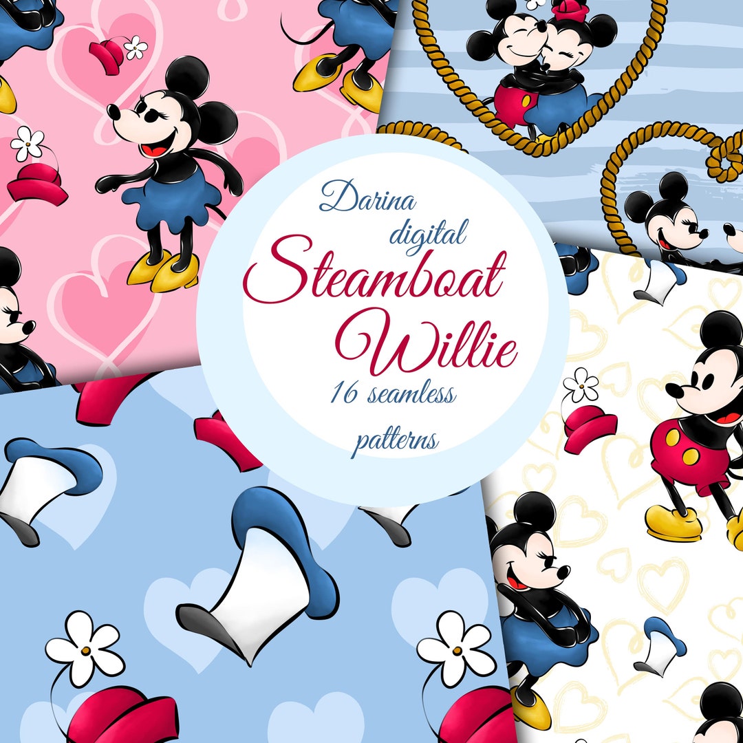Steamboat Willie Digital Papers, Love Paper, Love Mouse, Steamboat ...