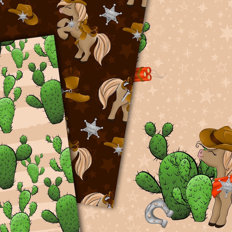 Cowboy Paper Western Pattern Wild West Paper Horse Paper - Etsy