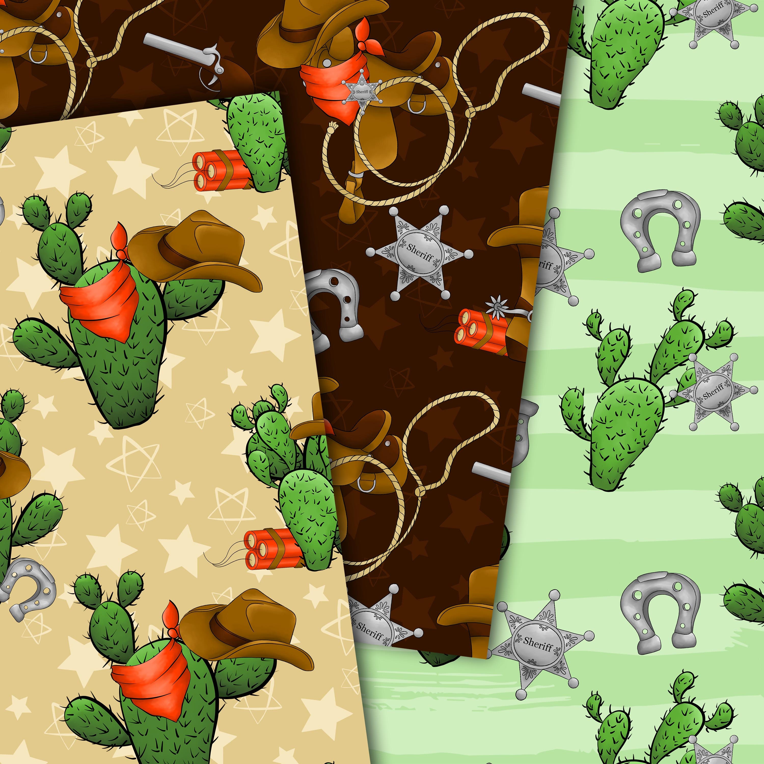 Cowboy paper Western pattern Wild west paper Horse paper | Etsy