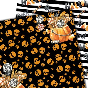 Halloween Digital Paper, Halloween Witch Pattern, Sweets Paper Pack ...