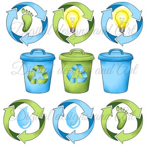Earth Day Clipart, Earth Clipart, Recycle Clipart, Globe Clipart ...