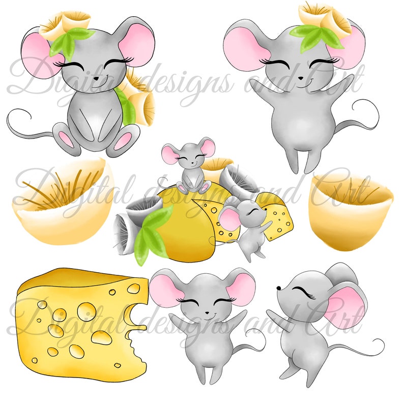 Mouse clipart Cheese clipart Mouse and cheese Mouse | Etsy