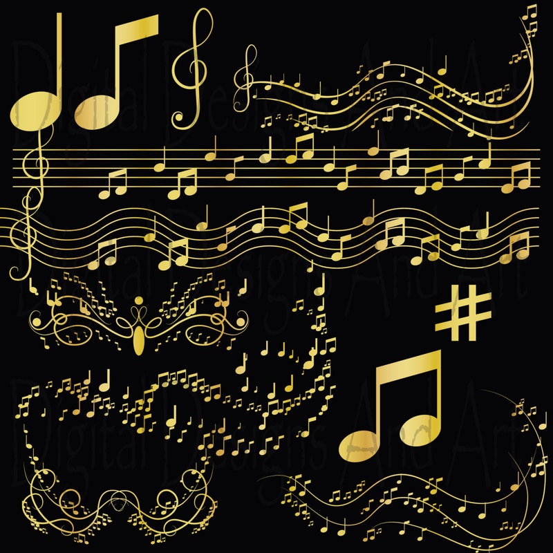 Gold Music Note - Etsy