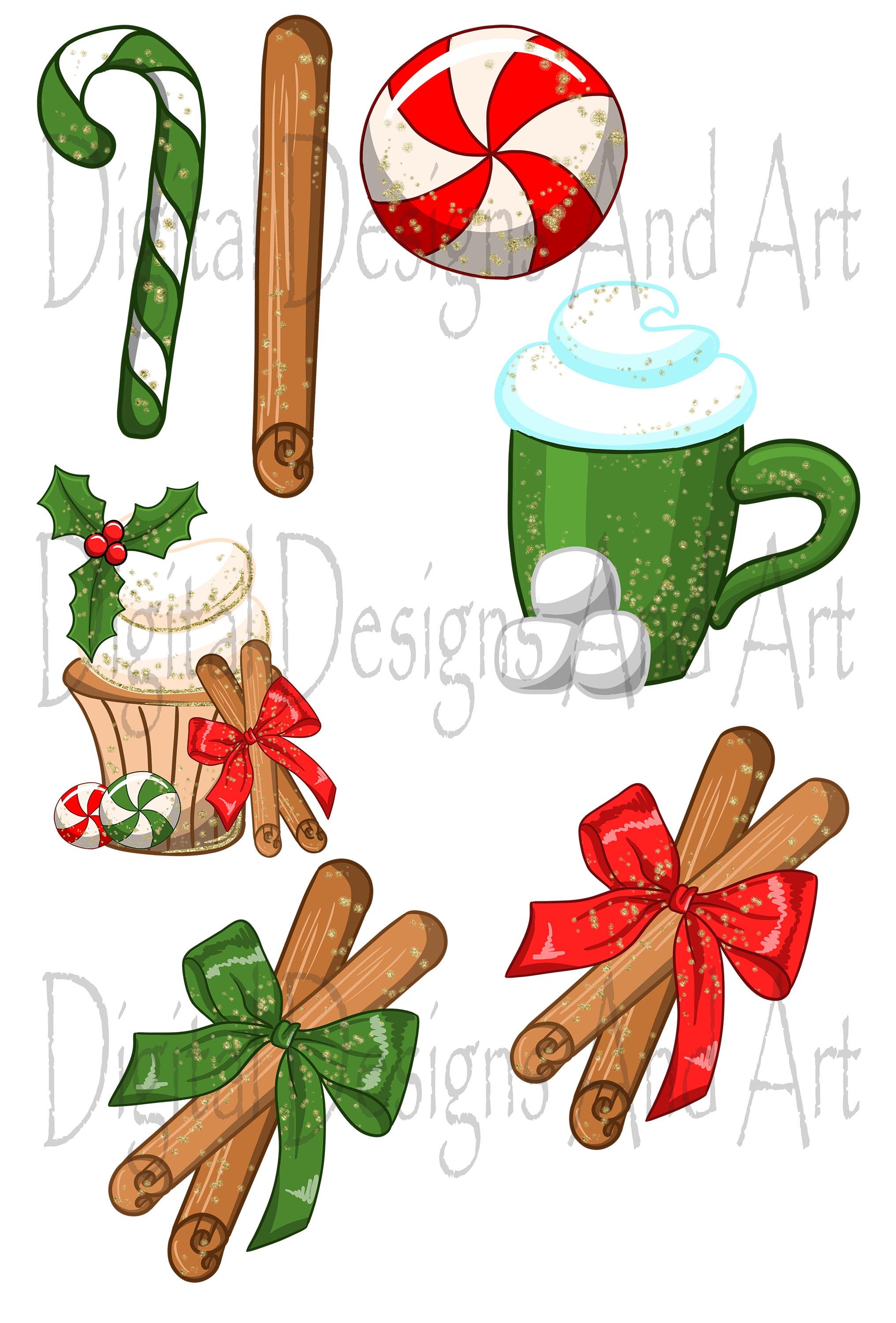 Christmas Cookies Gingerbread House Christmas Clipart | Etsy