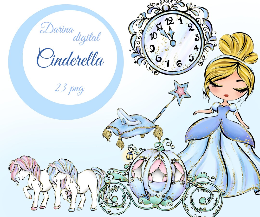 Cinderella Clipart, Princess Clipart, Fairy Tale Princess, Glass ...