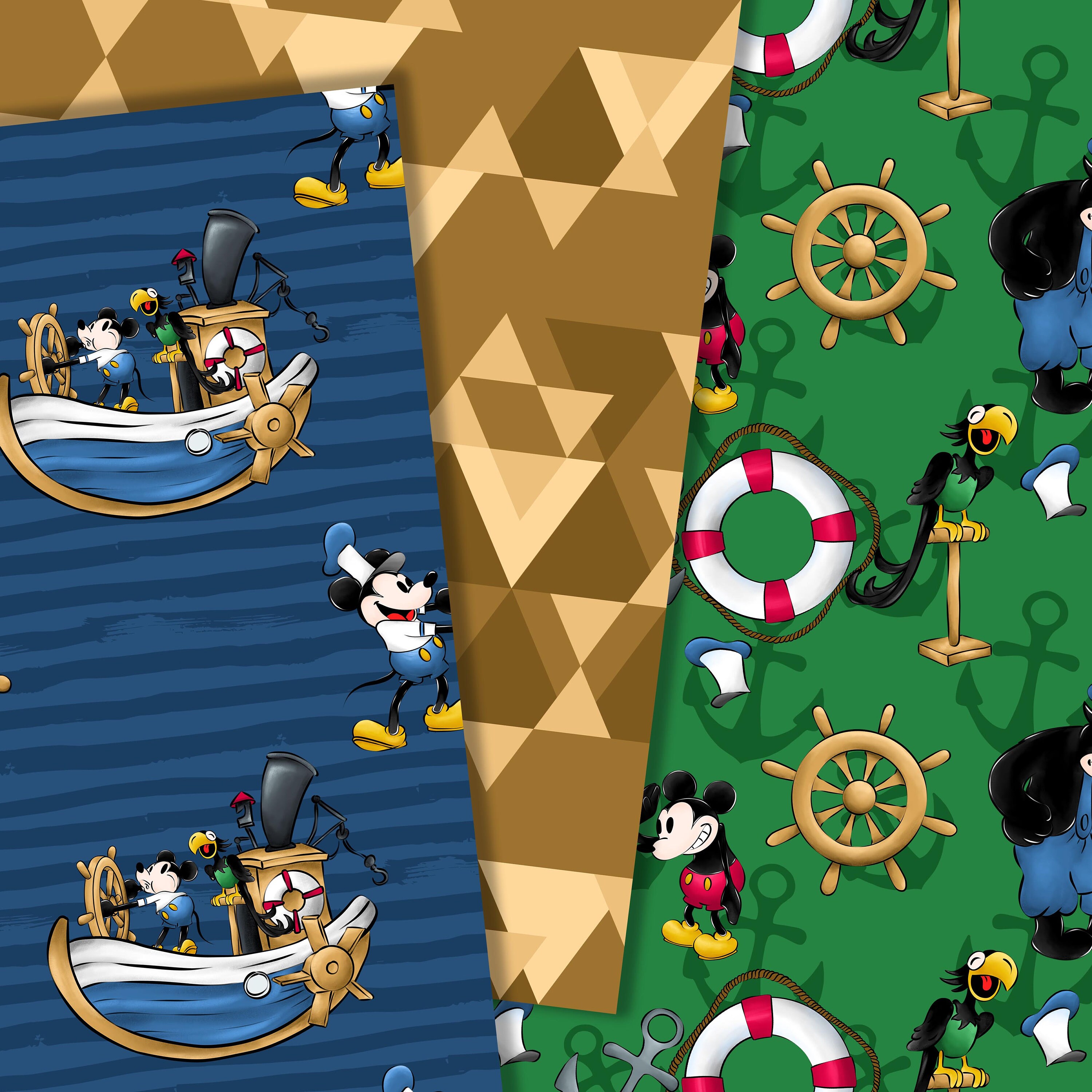 Steamboat Willie Seamless Digital Paper, Mickey Pattern, Navy Digital ...
