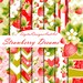 Strawberry Digital Paper, Digital Background, Watercolor Paper ...