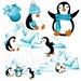 Penguins Clipart, Penguin Illustration, Handpainted Clipart, Winter ...