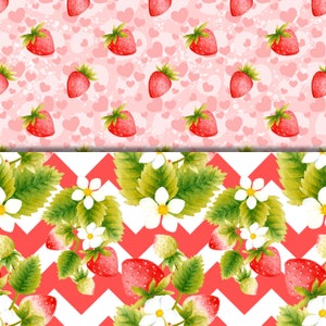 Strawberry Digital Paper, Digital Background, Watercolor Paper ...