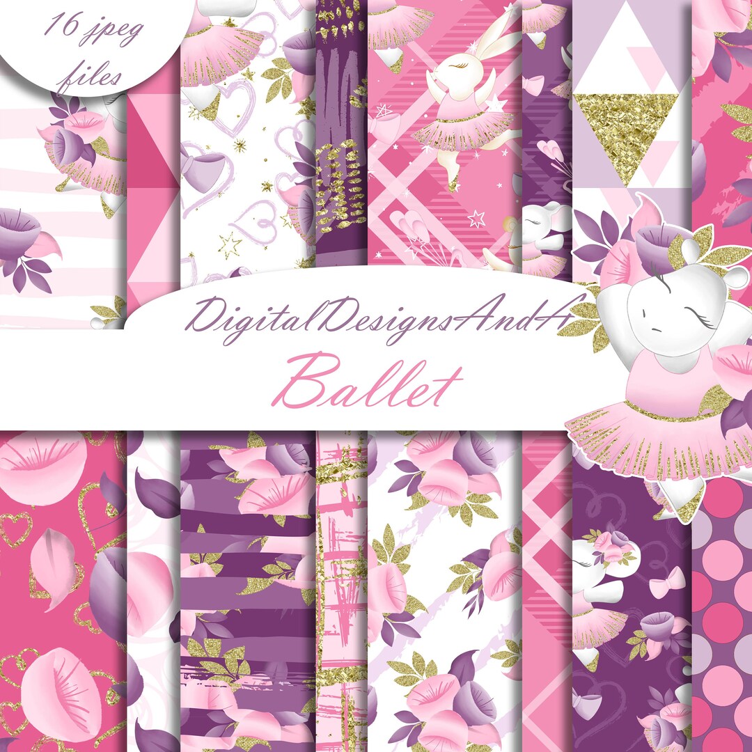 Ballet Digital Paper Ballerina Pattern Ballet Dancer - Etsy