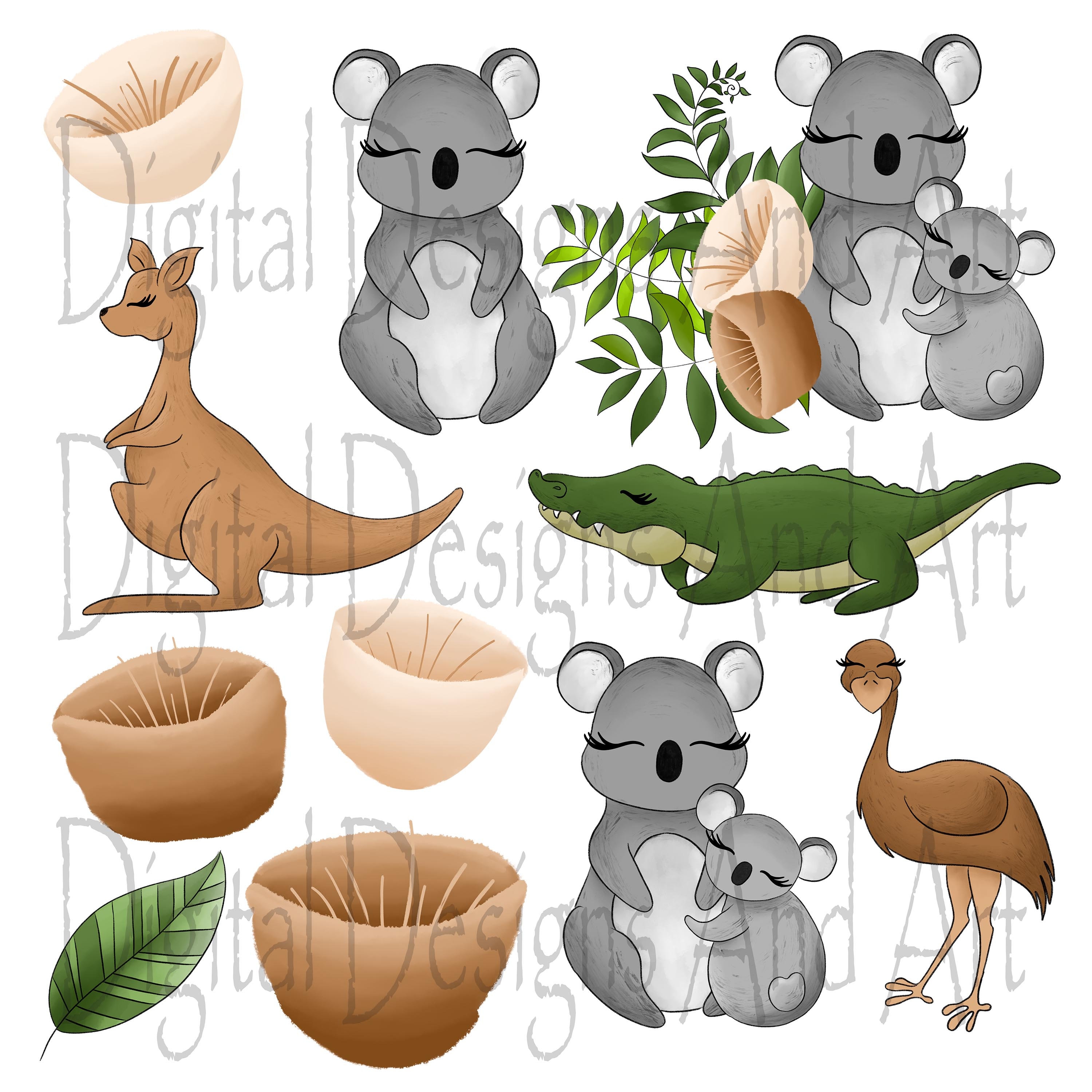 Australia Animals Clipart Australia Clipart Australia | Etsy