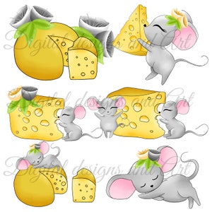 Mouse Clipart, Cheese Clipart, Mouse and Cheese, Mouse Illustration ...