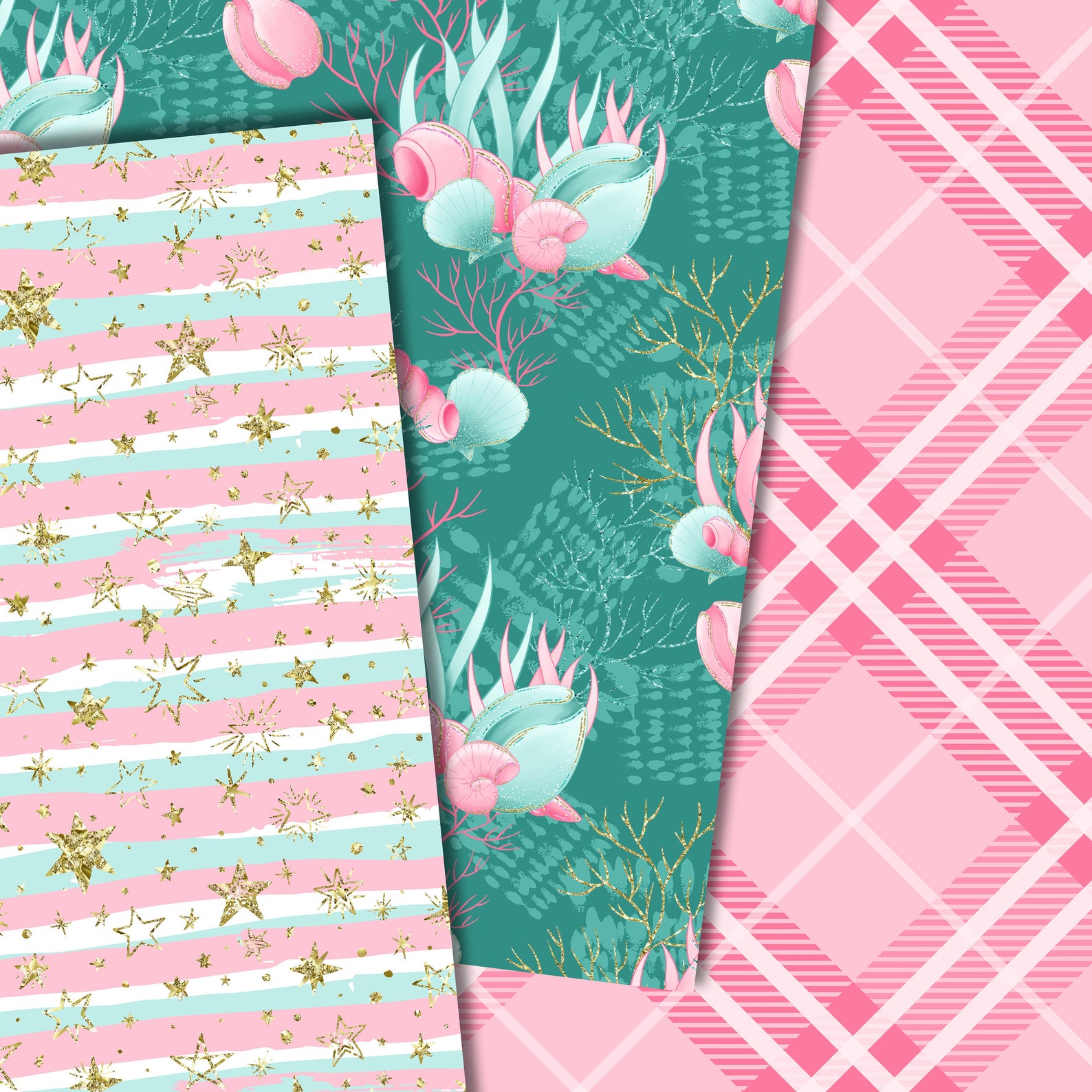 Sea Animals Digital Paper Sea Paper Animals Pattern - Etsy