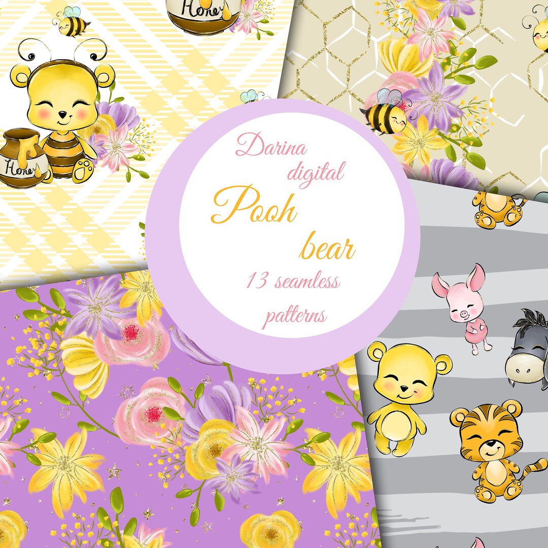 Pooh Seamless Paper, Pooh Bear Patterns, Piglet Papers, Tiger Patterns ...