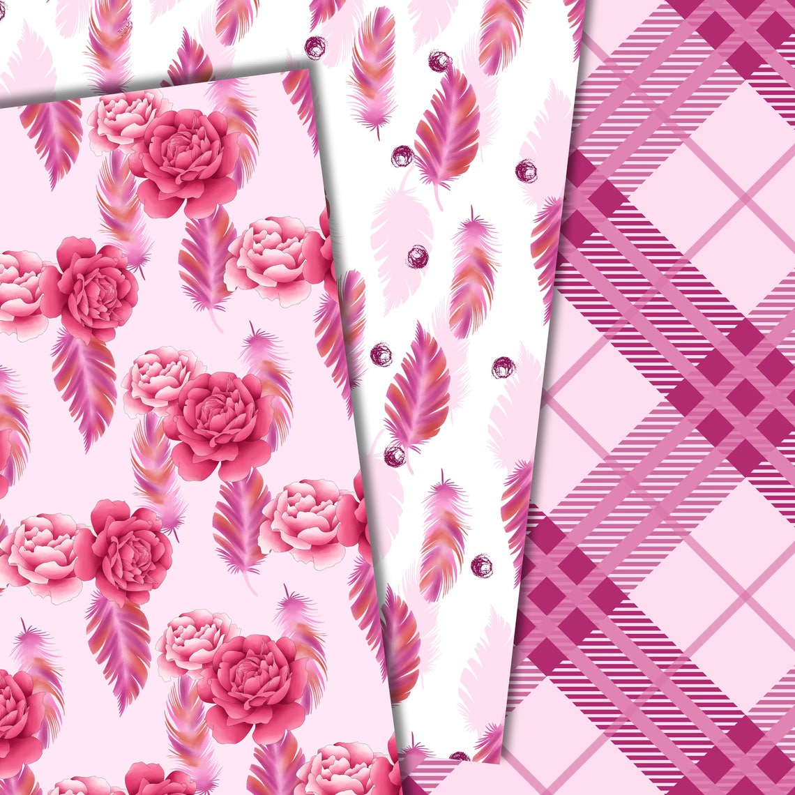 Flamingo Digital Paper Flamingo Pattern Planner Supplies - Etsy