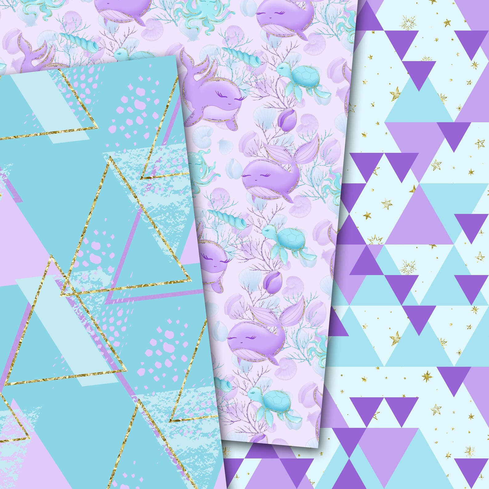 Sea Animals Digital Paper Sea Paper Animals Pattern | Etsy