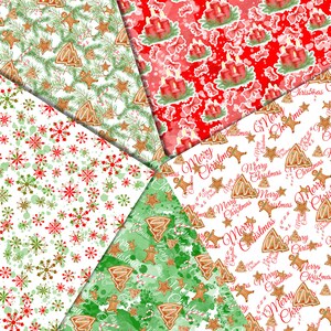 Christmas Cookies Seamless Paper Pack, Christmas Digital Patterns ...