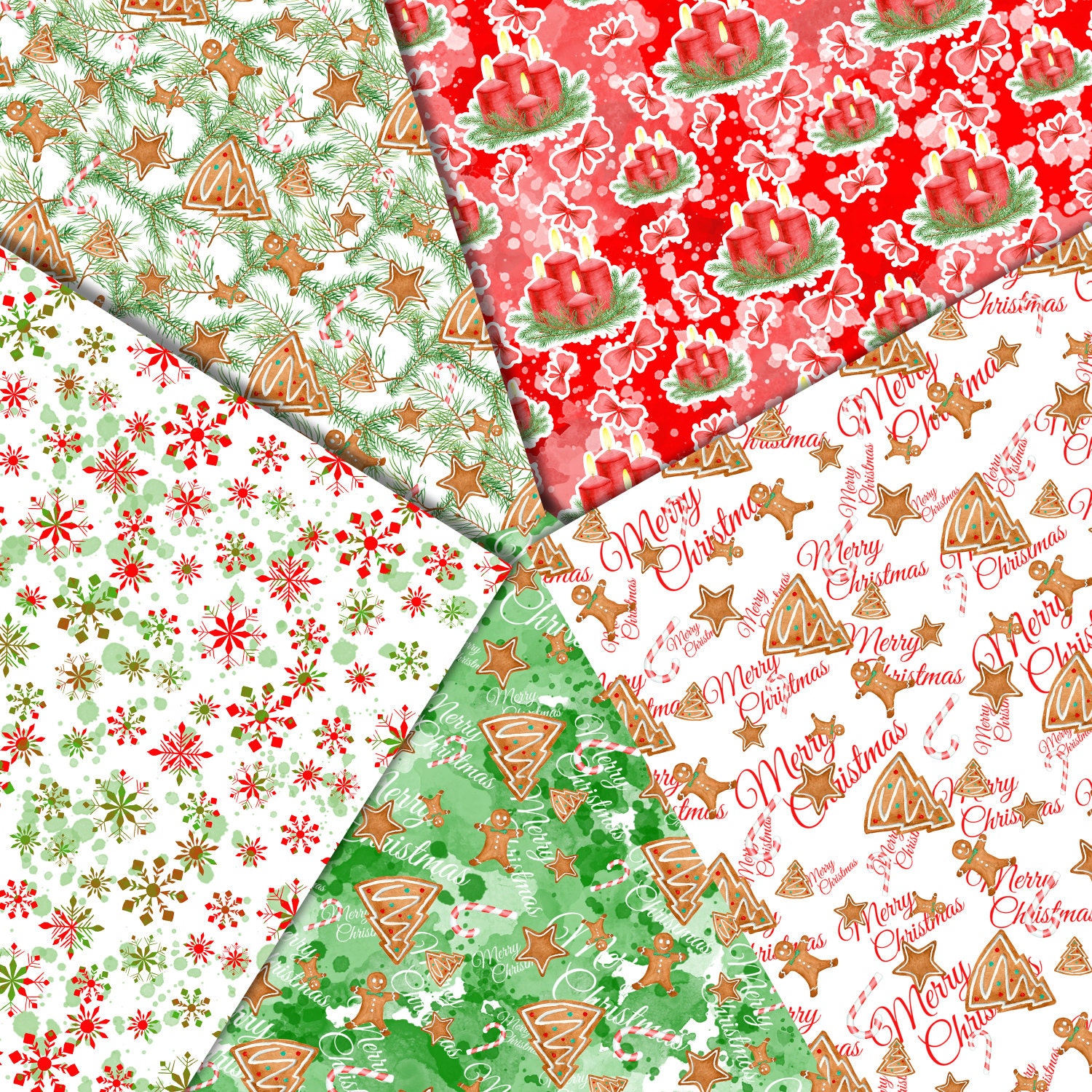Christmas Cookies Seamless Paper Pack Christmas Digital - Etsy