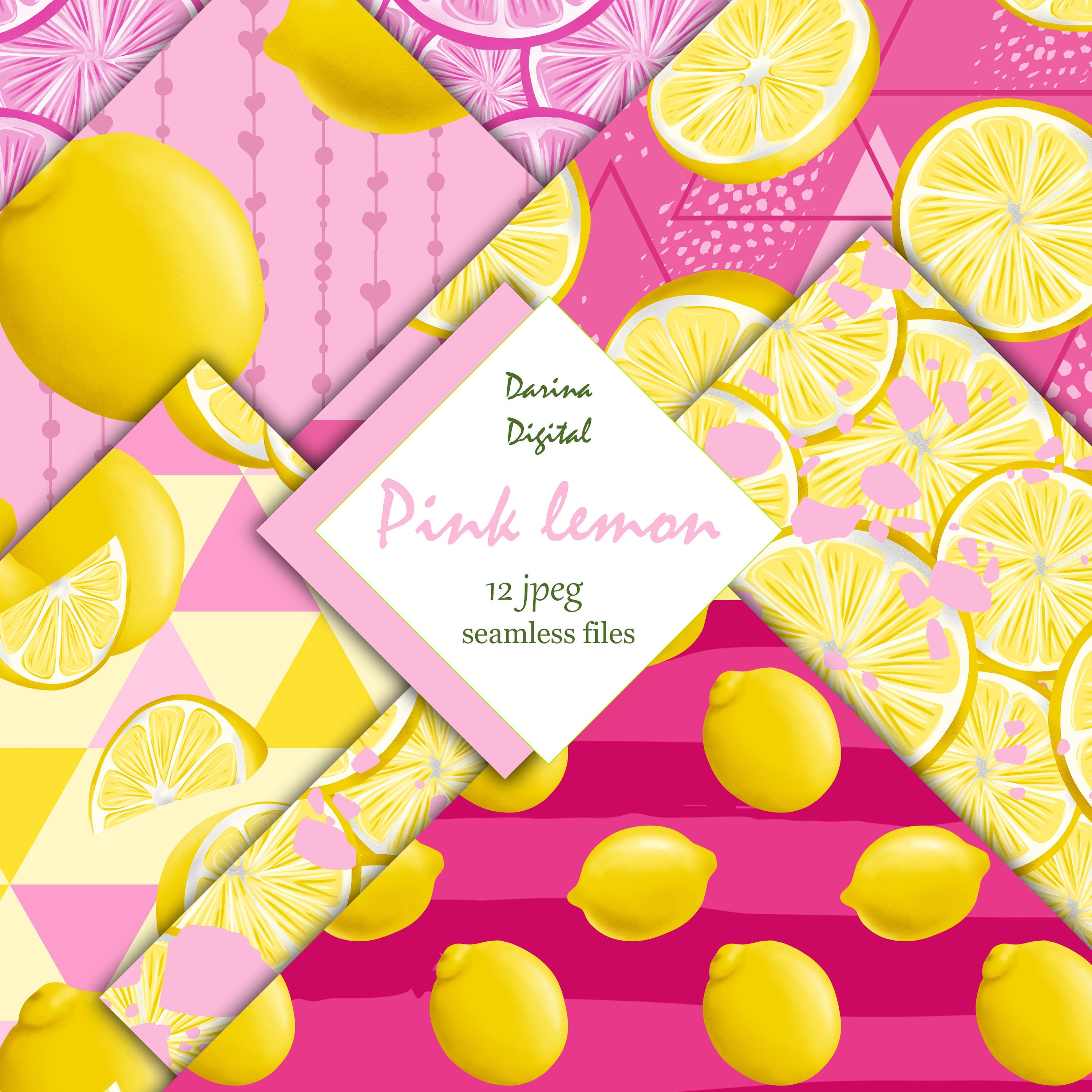 Lemon paper lemon pattern citrus paper fruit pattern | Etsy