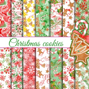 Christmas Cookies Seamless Paper Pack, Christmas Digital Patterns ...